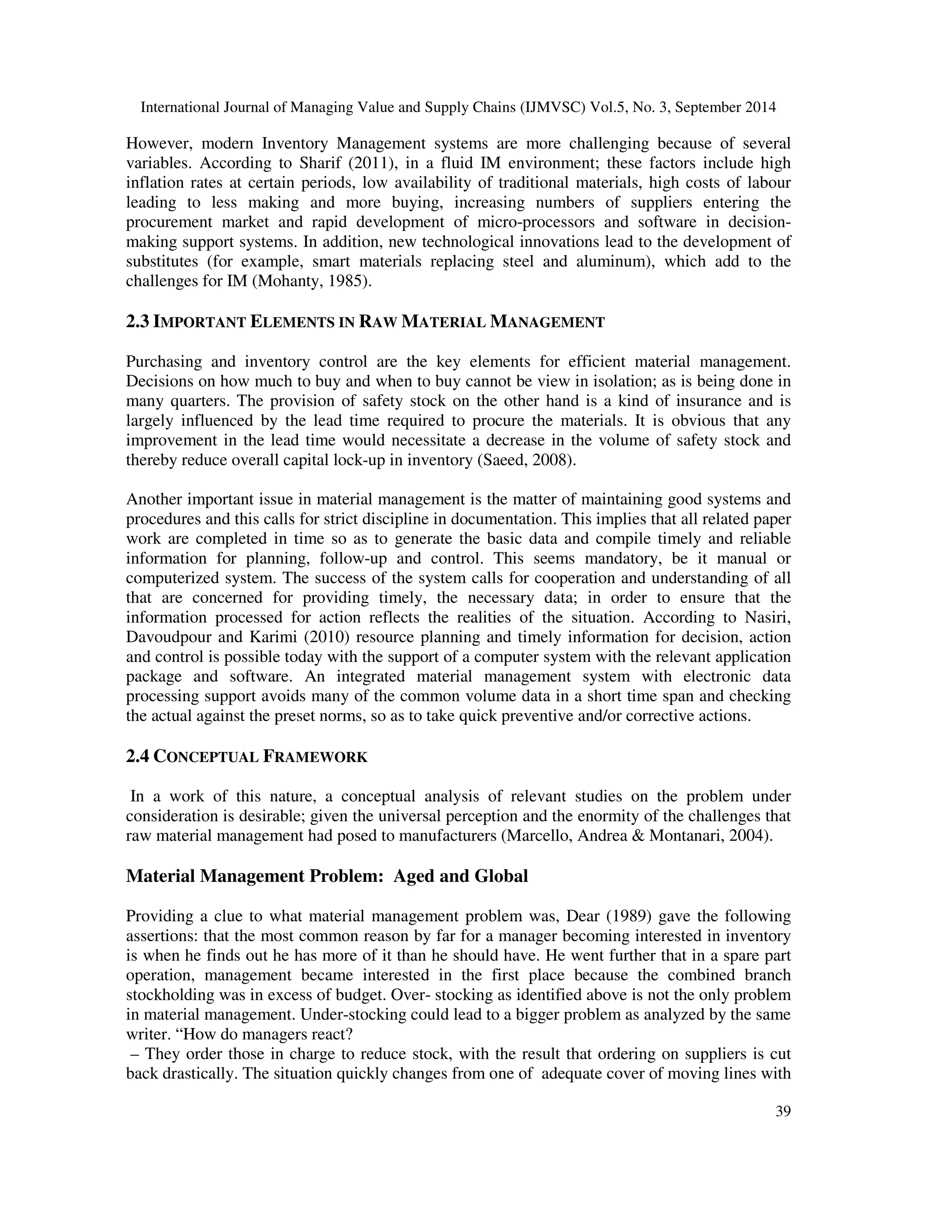 The role of raw material management in production operations | PDF