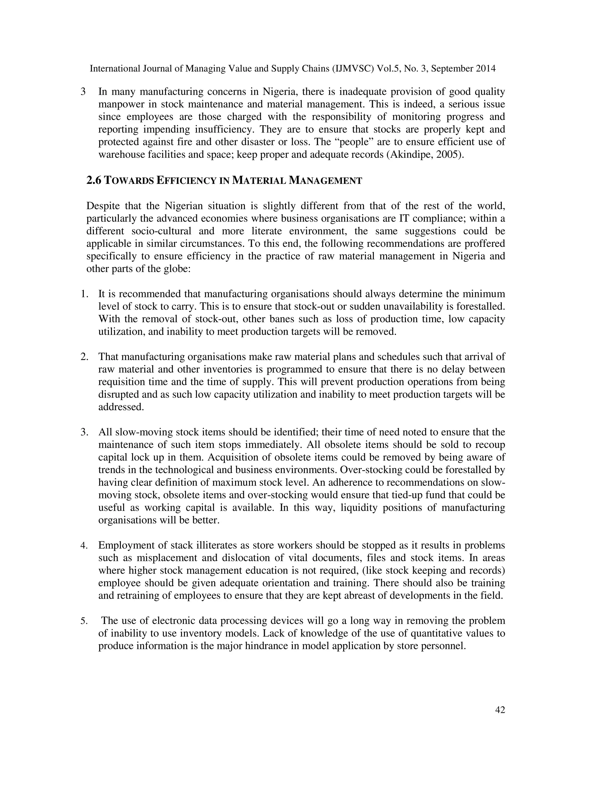 The role of raw material management in production operations | PDF