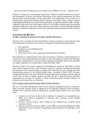 The role of raw material management in production operations | PDF