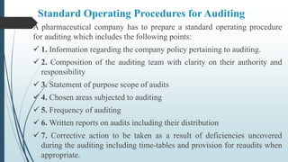 The Role of Regulatory GMP Audit in Pharmaceutical Companies. | PDF