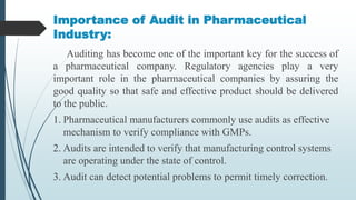 The Role of Regulatory GMP Audit in Pharmaceutical Companies. | PDF