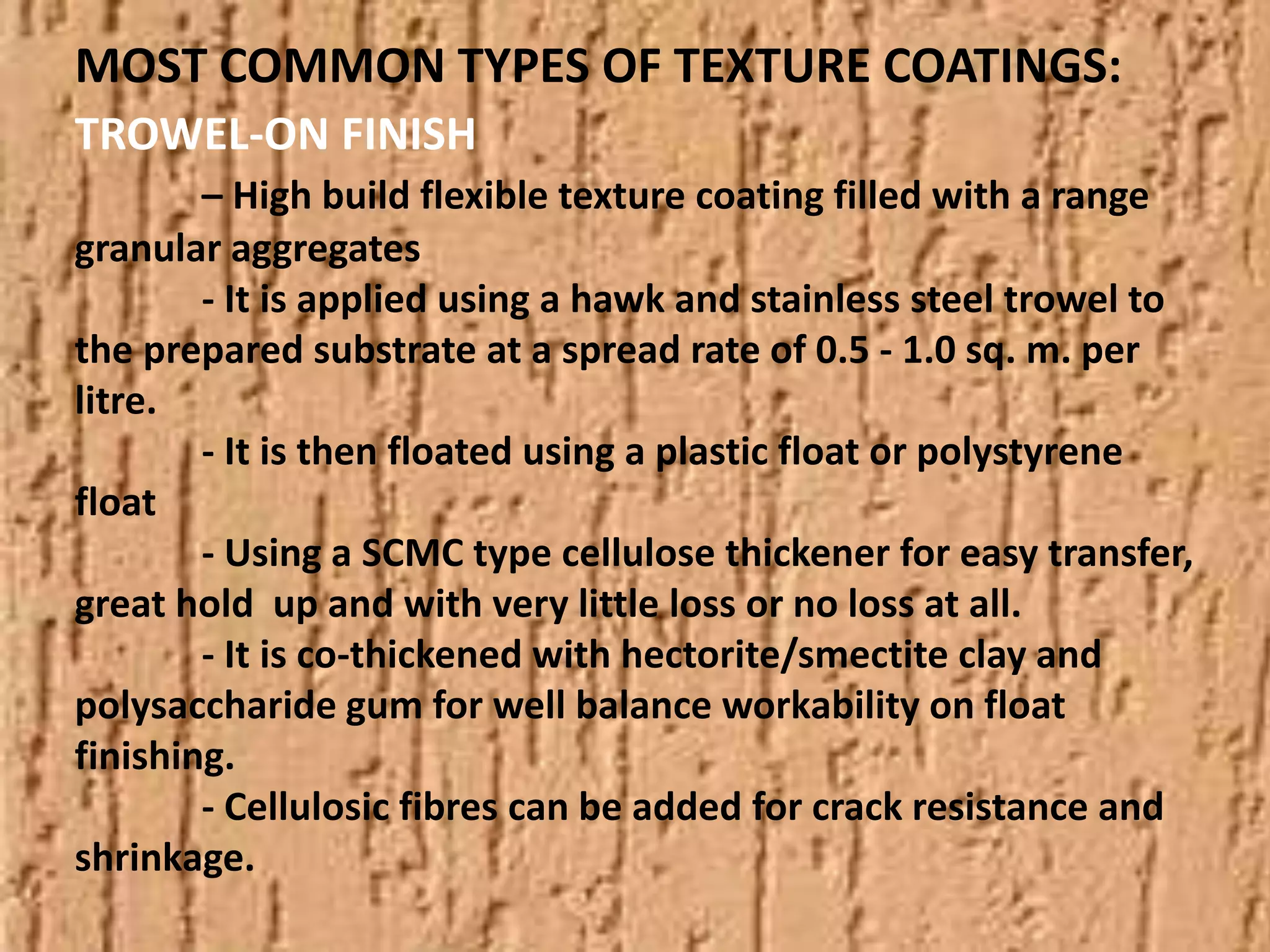 The role of rheology modifiers in texture coatings | PPTX