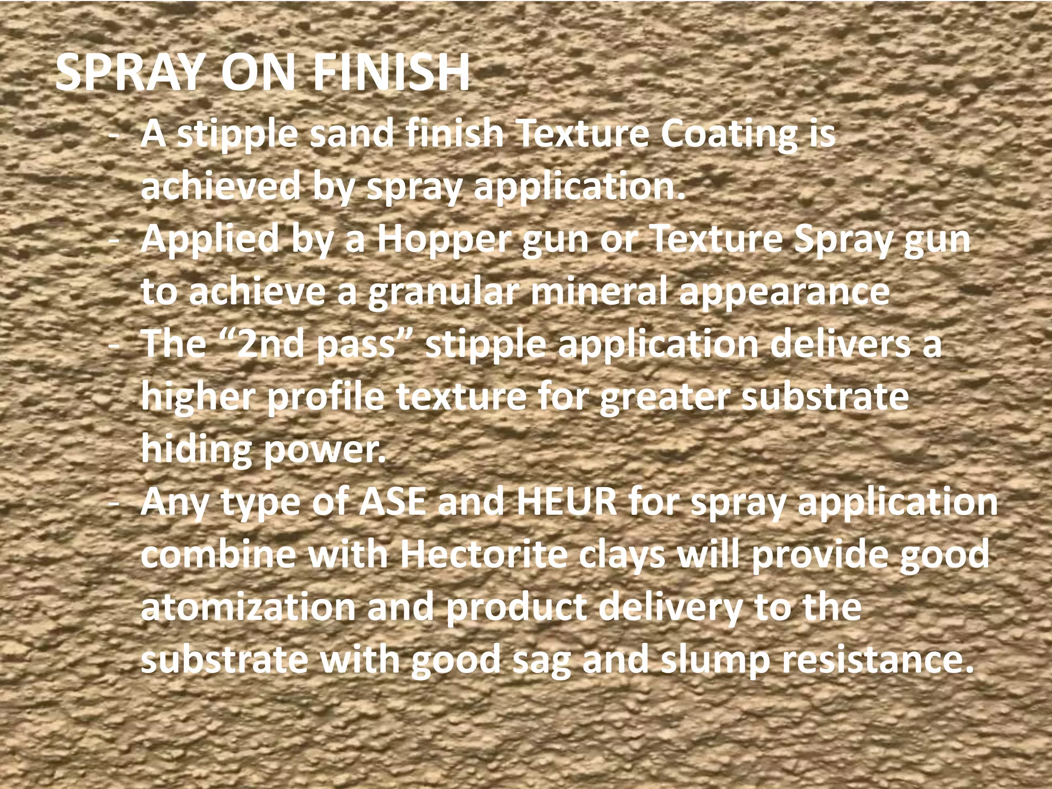 The role of rheology modifiers in texture coatings | PPTX