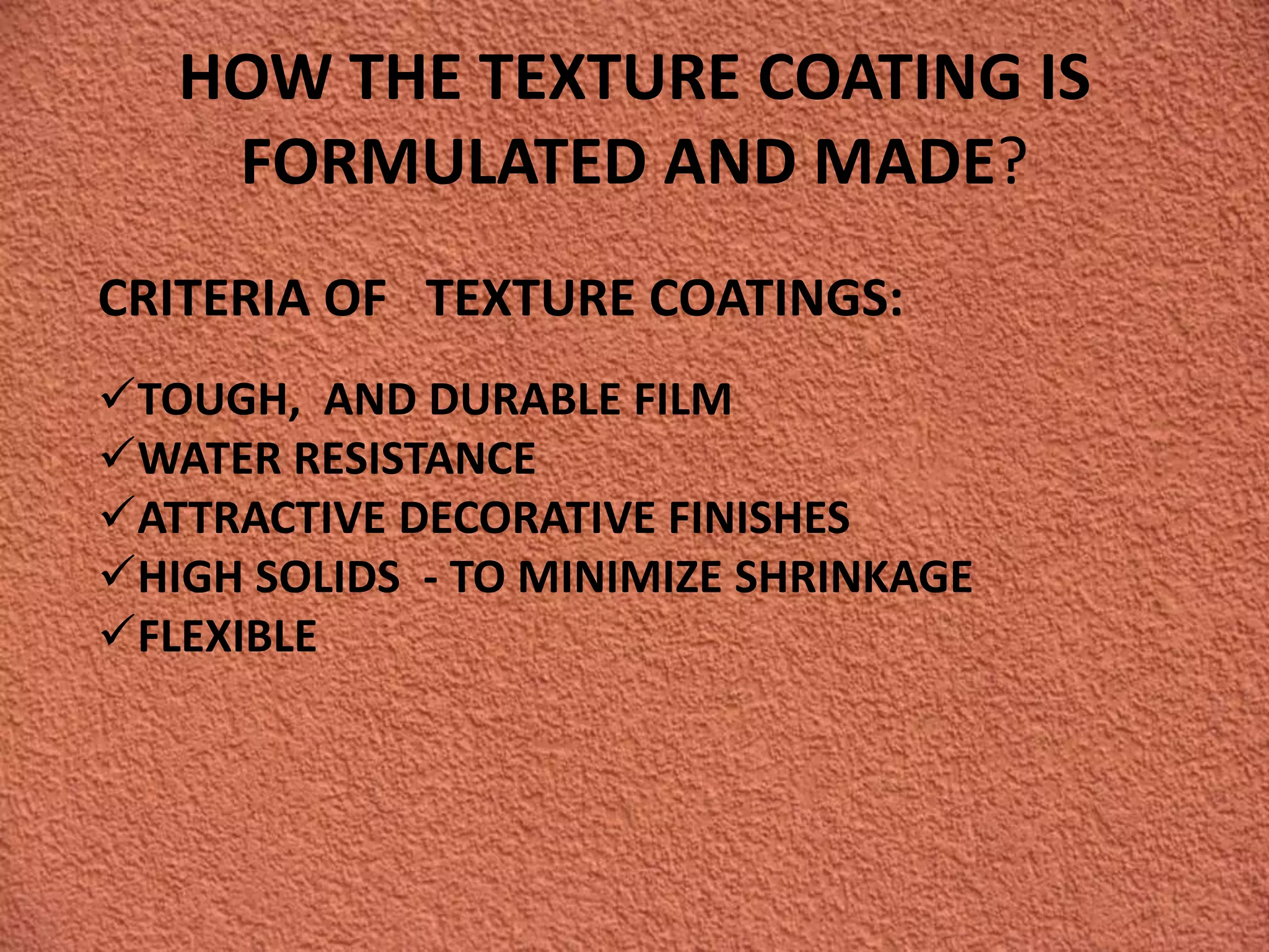 The role of rheology modifiers in texture coatings | PPTX