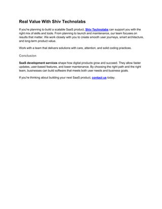 A Comprehensive Guide to SaaS Development for Product Success | PDF