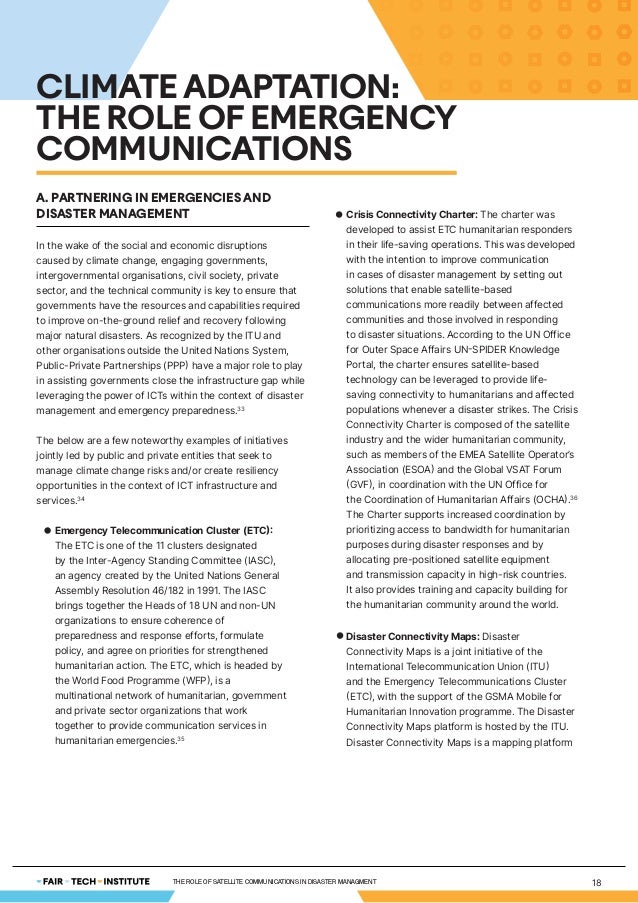 The role of satellite communications in disaster managment | PDF
