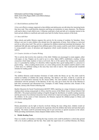 The role of schools and public libraries in promoting reading habit ...