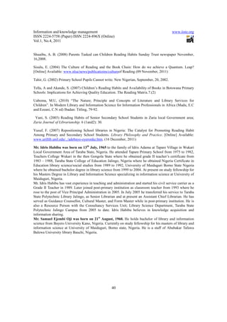 The role of schools and public libraries in promoting reading habit ...