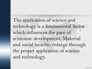The role of science and technology in development | PPT