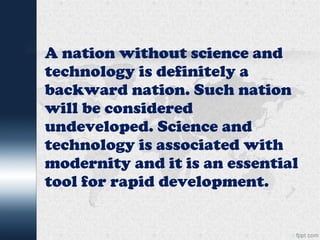 The role of science and technology in development | PPT