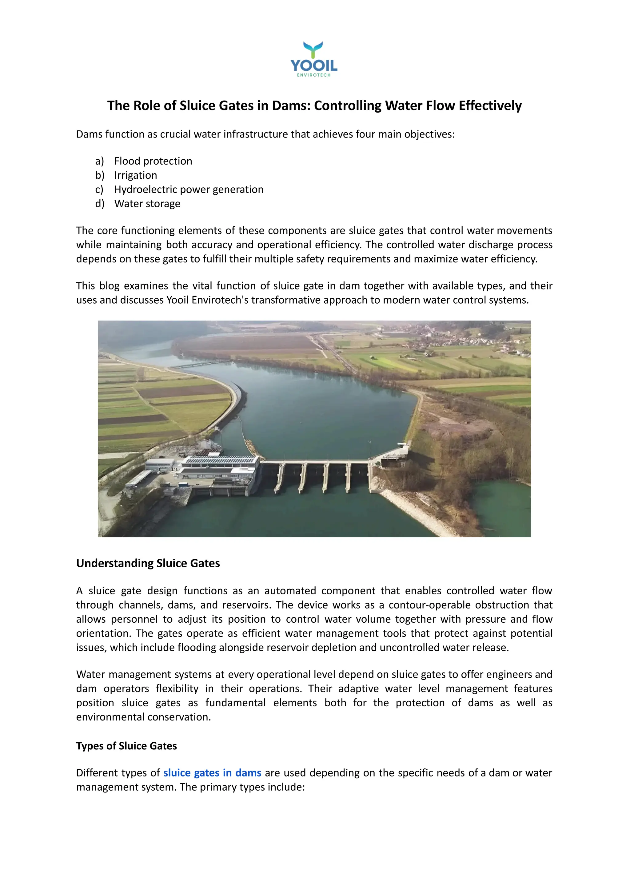 Sluice Gates in Dams: Efficient Water Flow Control | PDF
