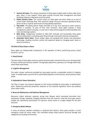 Sluice Gates in Dams: Efficient Water Flow Control | PDF