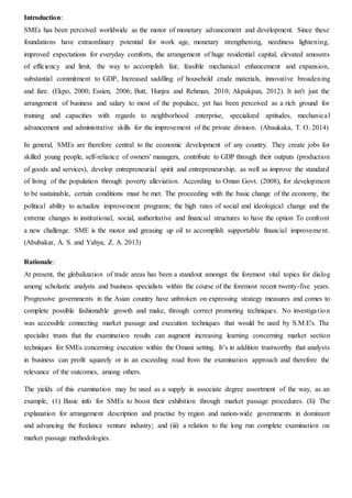 The role of smes | DOCX