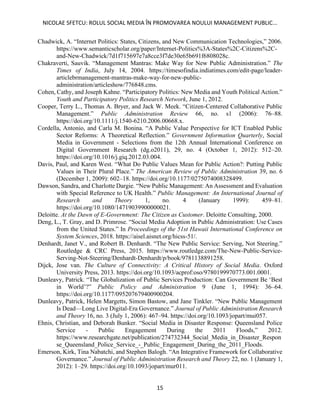 The Role of Social Media in Democracy, New Public Management and e ...