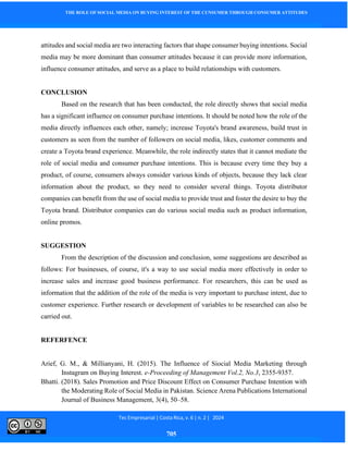 THE ROLE OF SOCIAL MEDIA ON BUYING INTEREST OF THE CUNSUMER THROUGH ...