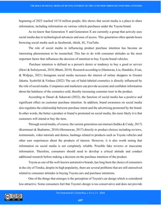 THE ROLE OF SOCIAL MEDIA ON BUYING INTEREST OF THE CUNSUMER THROUGH ...