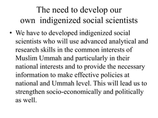 The Role of a Muslim Social Scientist | PPTX