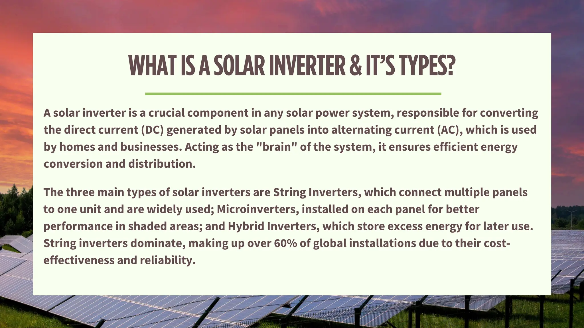 The Role Of Solar Inverters In Energy Efficiency | PDF