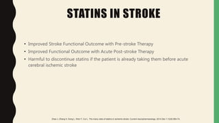 The Role of Statins in Ischaemic Stroke | PPTX