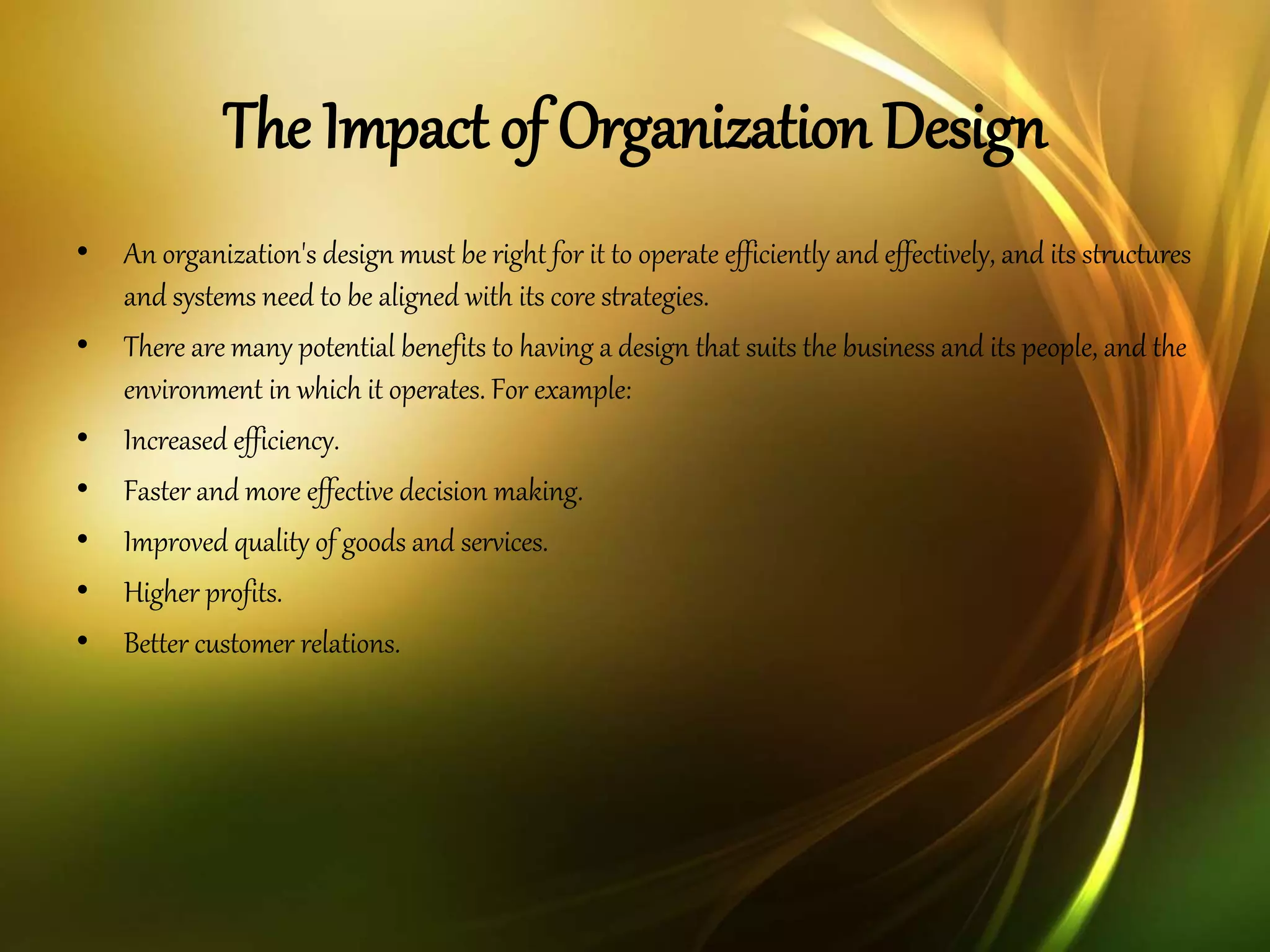 The role of strategic direction in organisation design | PPTX