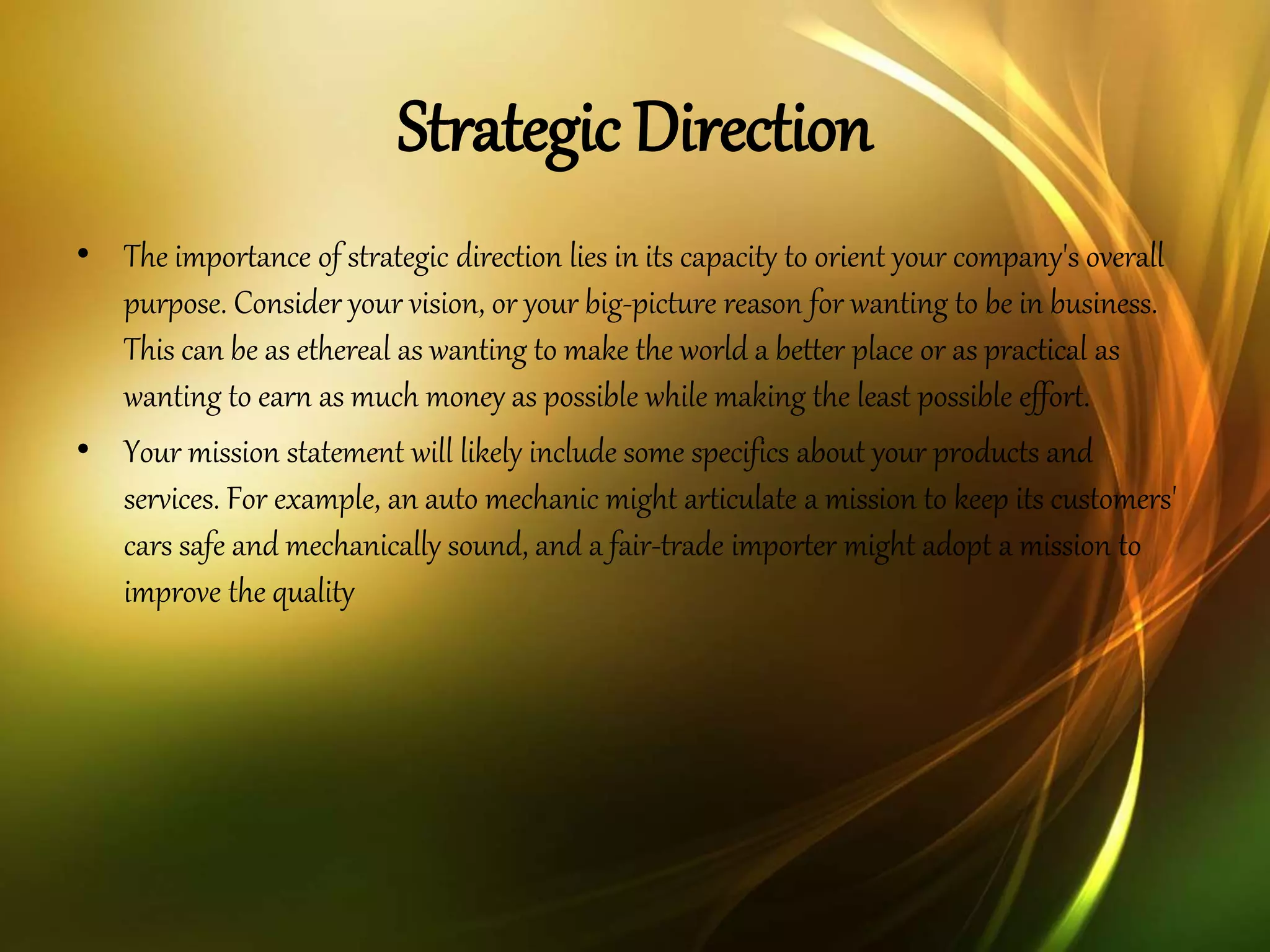 The role of strategic direction in organisation design | PPTX