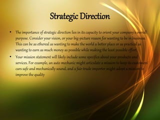 The role of strategic direction in organisation design | PPTX