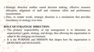 The role of strategic direction in organisation design assignment 1 ...