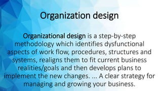 The role of strategic direction in organization design | PPT