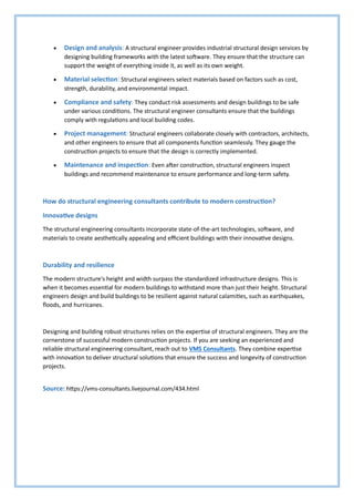 The Role of Structural Engineering Consultants in Modern Construction | PDF