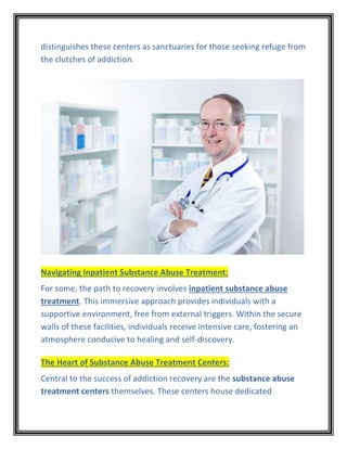 Supportive Paths to Recovery: Addiction Treatment Centers and Networks ...