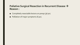 The role of surgical resection before palliative chemotherapy in ...