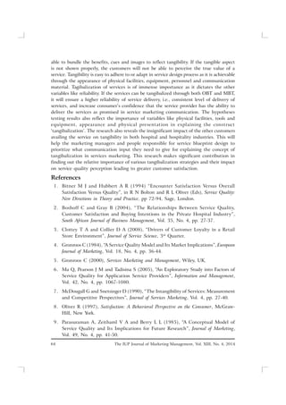 The role of tangibility in service quality | PDF