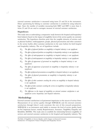 The role of tangibility in service quality | PDF