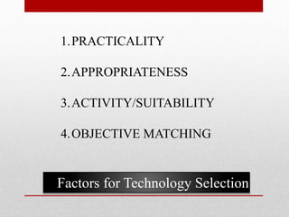 The role of technology in delivering curriculim | PPT