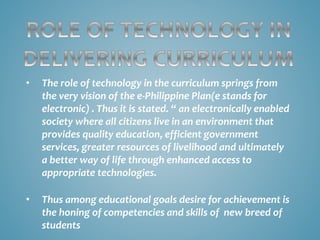 The role of technology in delivering curriculum | PPTX