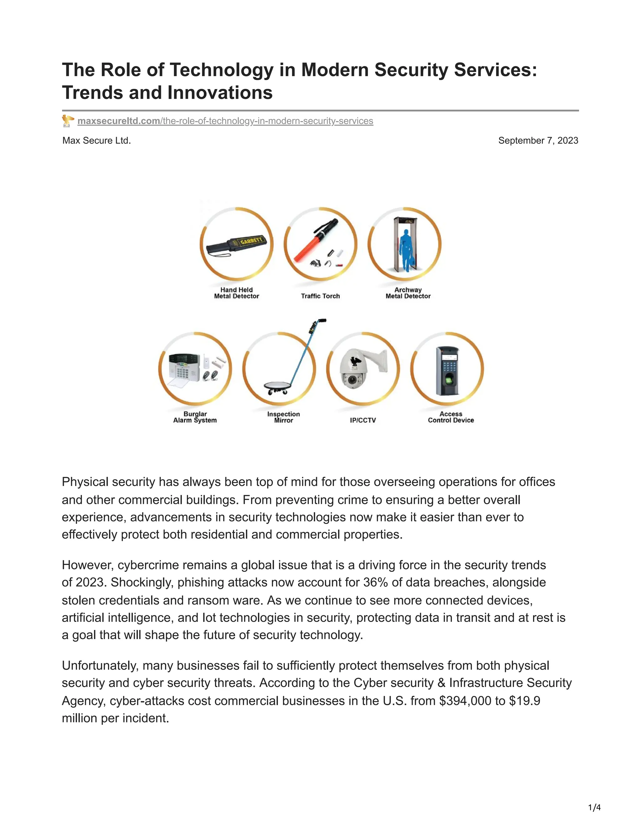 The Role of Technology in Modern Security Services Trends and ...