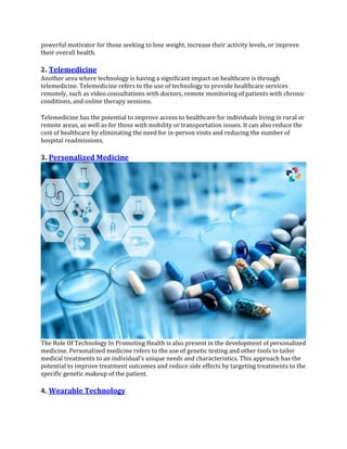 The Role Of Technology In Promoting Health And Wellness: 5 Roles | The ...