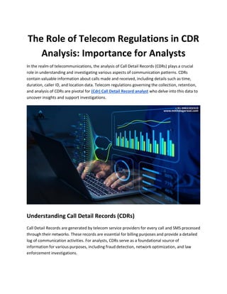 The Role of Telecom Regulations in CDR Analysis: Importance for Analysts | PDF