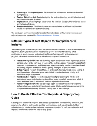 The Role of Test Reporting in Software Testing A Comprehensive Overview.pdf