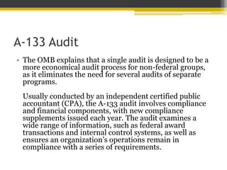 The Role of the A-133 Audit | PPT