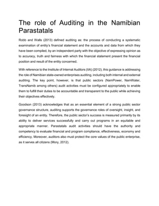 The role of the auditing places in namibia p.kashungu | PDF