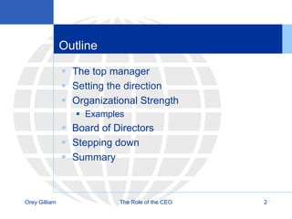 The Role of the CEO | PDF