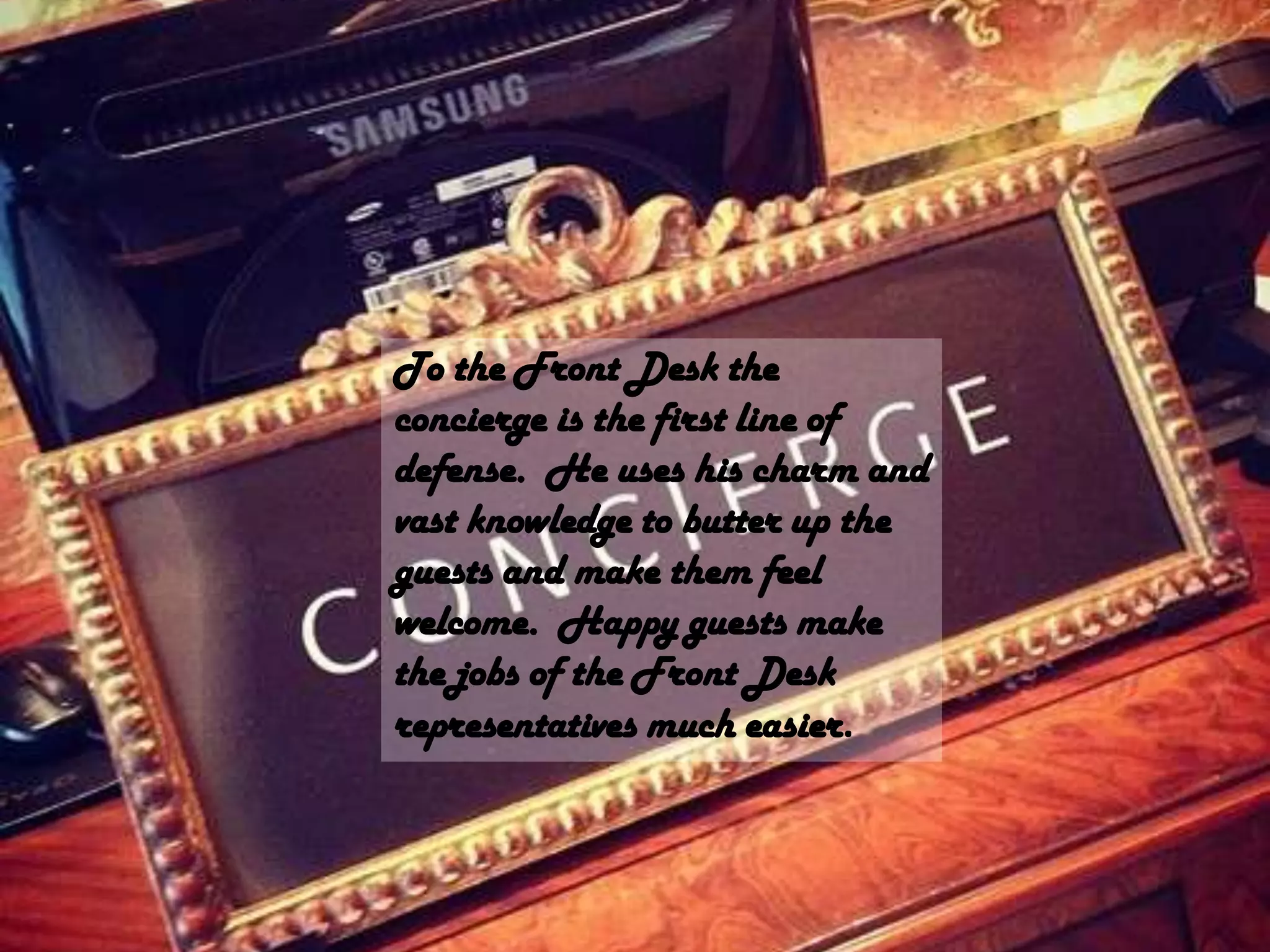 The role of the concierge | PPTX