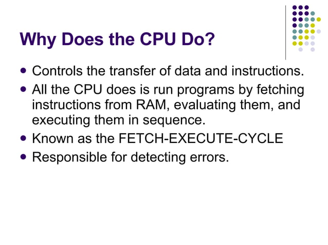 The Role Of The Cpu | PPT