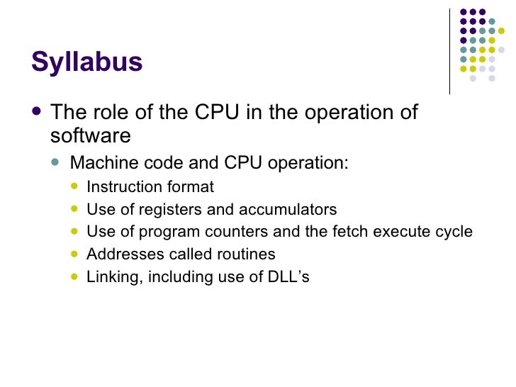 The Role Of The Cpu