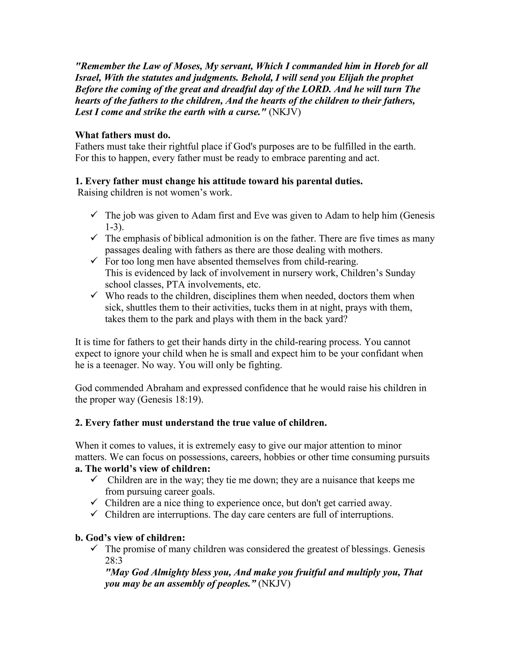 The role of the father in parenting | DOC