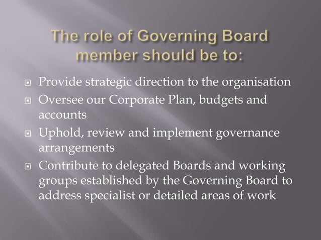 The role of the governing board | PPTX