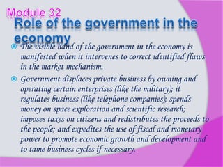 The role of the government in the economy | PPTX
