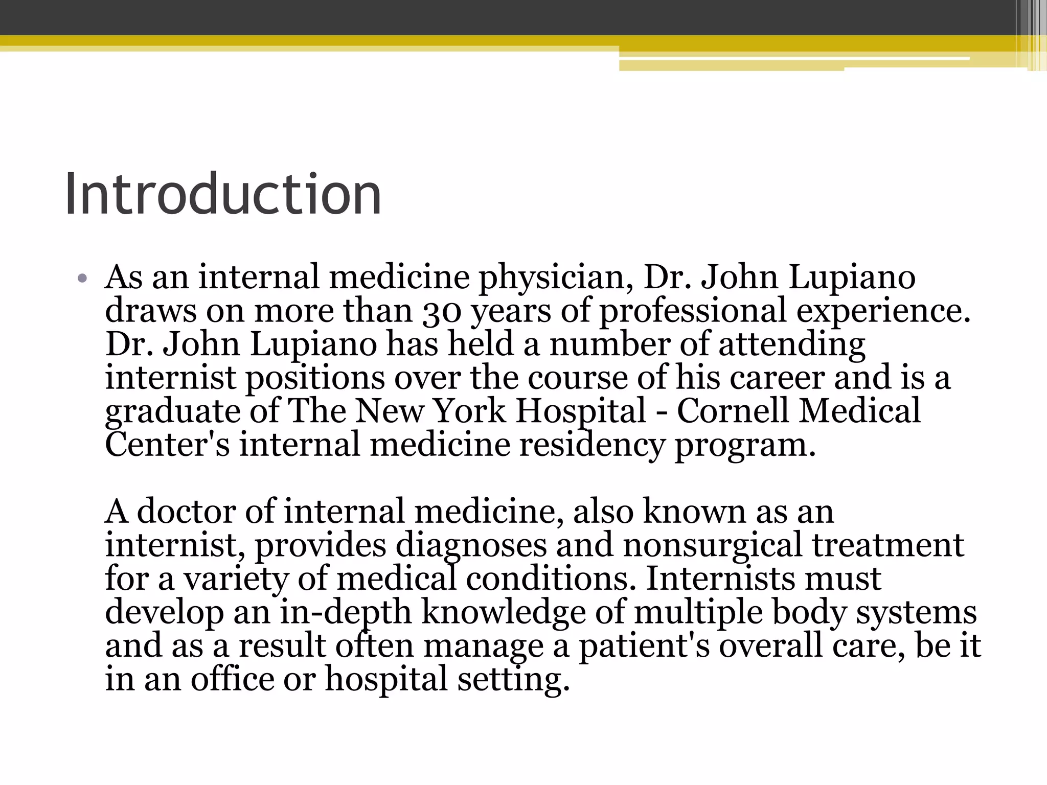 The Role of the Internist | PPTX