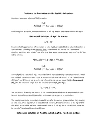 The role of the ion product | DOCX